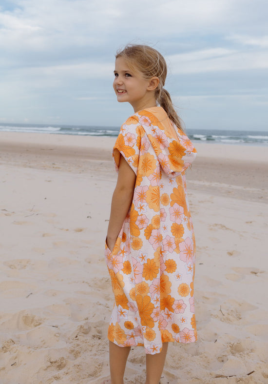 Kids Wearable Towel - Floral Fun - Sand-Free Hooded Beach Towel ...